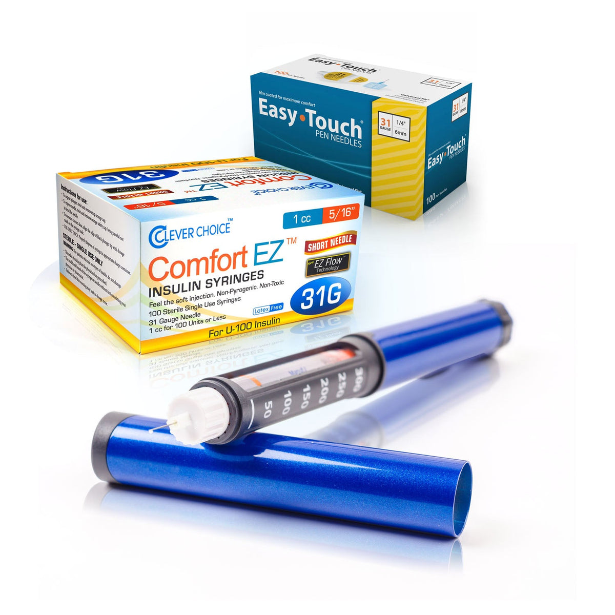 Clever Choice Comfort EZ Insulin Syringes - 28G 1 cc 1/2" 100/bx ...