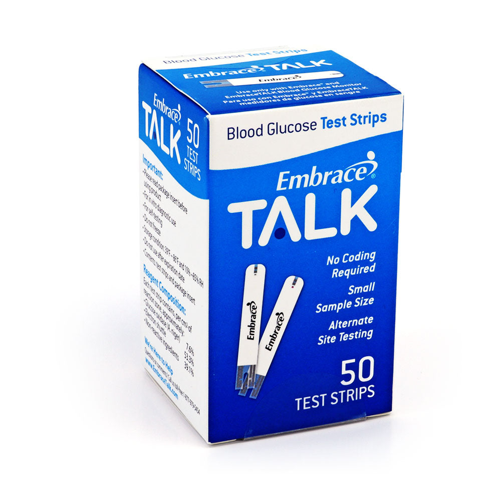 Embrace Talk Glucose Test Strips 50ct – Diabetic Overstock