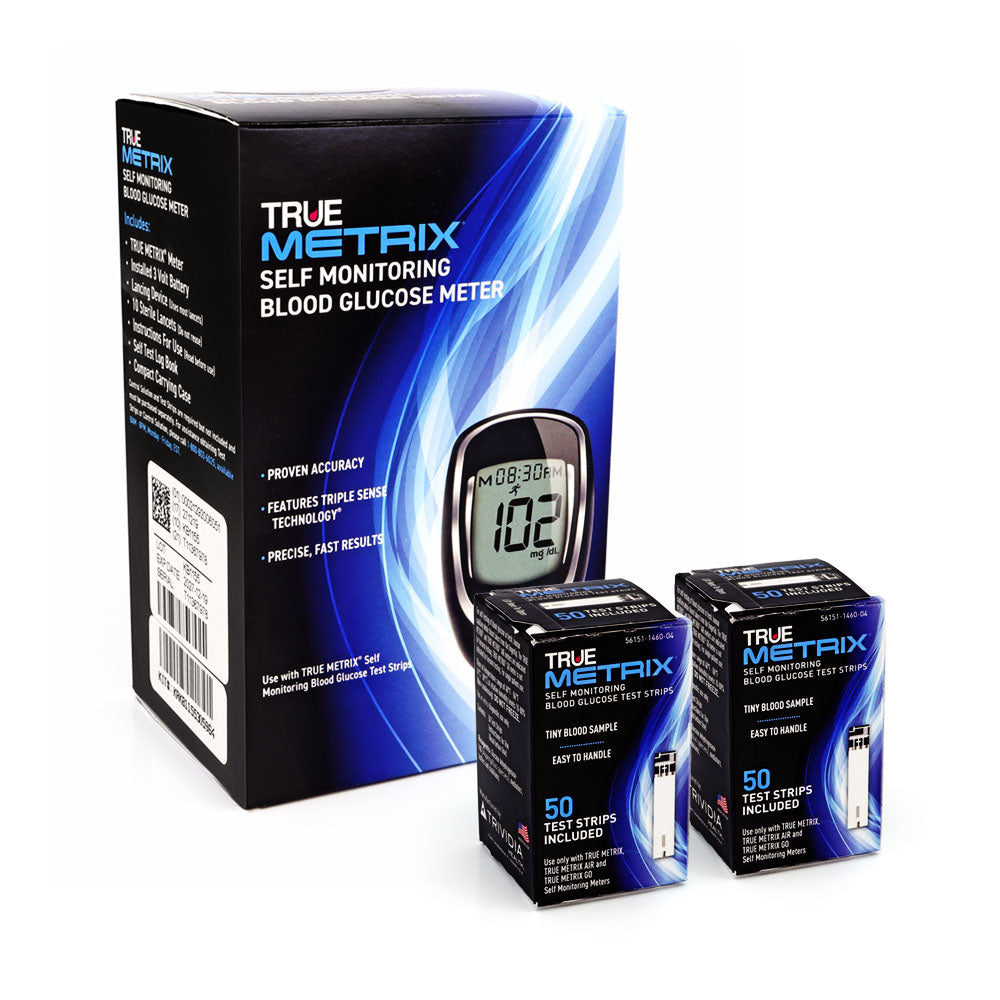 TRUE Metrix Meter Combo (Meter & 100 Test Strips) – Diabetic Overstock