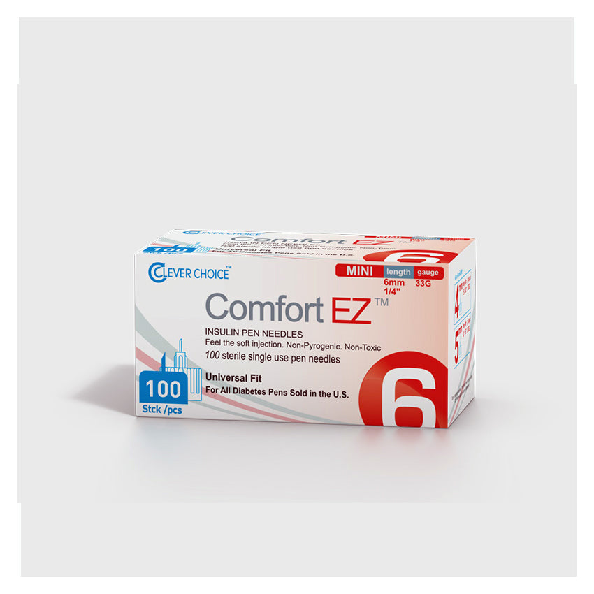 Clever Choice Comfort EZ Insulin Pen Needles - 33G 6mm 100/bx ...