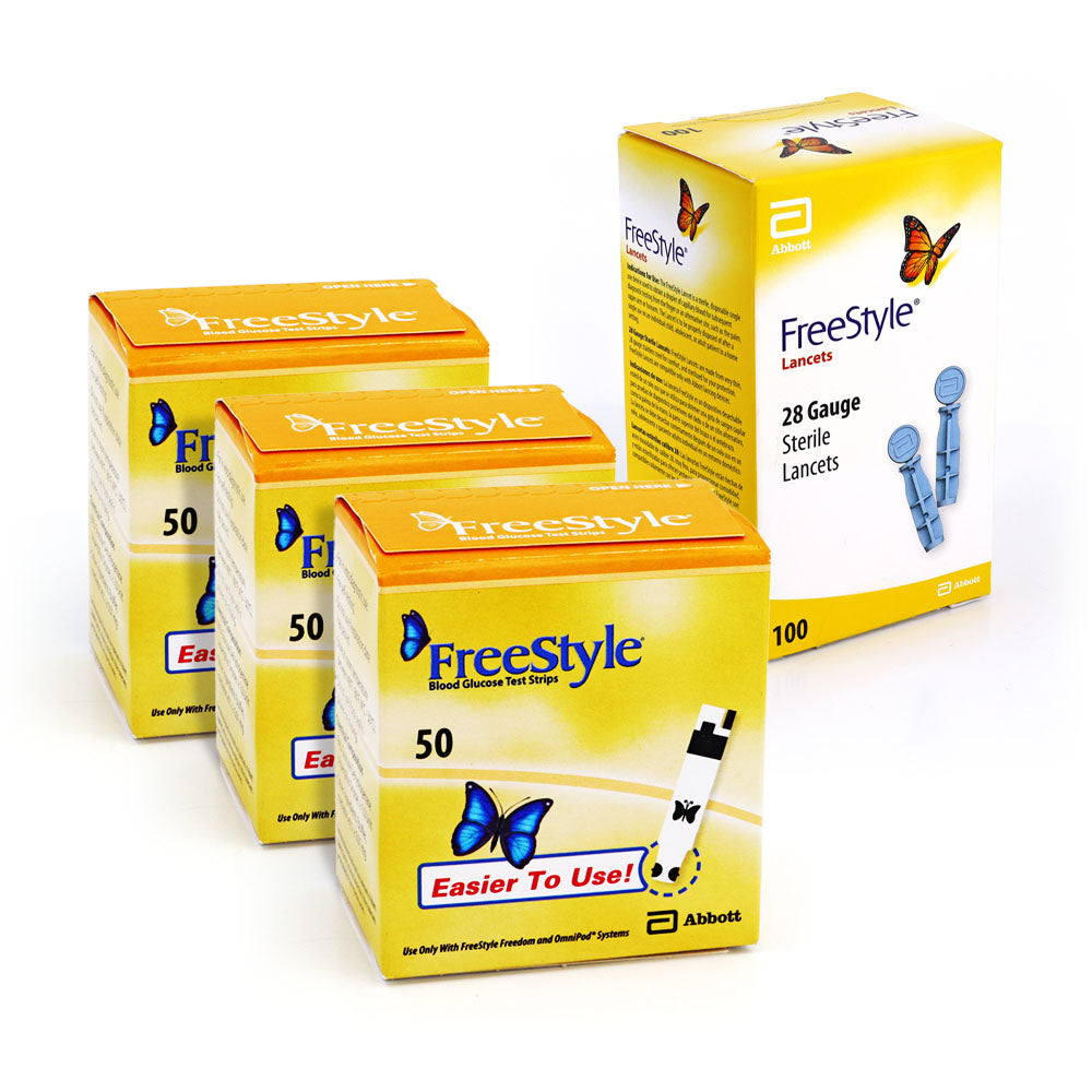 FreeStyle Test Strips 150ct with 100 FREE Lancets – Diabetic Overstock