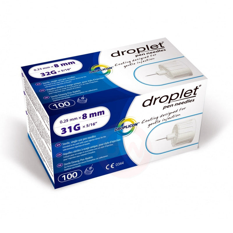 Droplet Pen Needles - 31G 8mm 100/BX – Diabetic Overstock