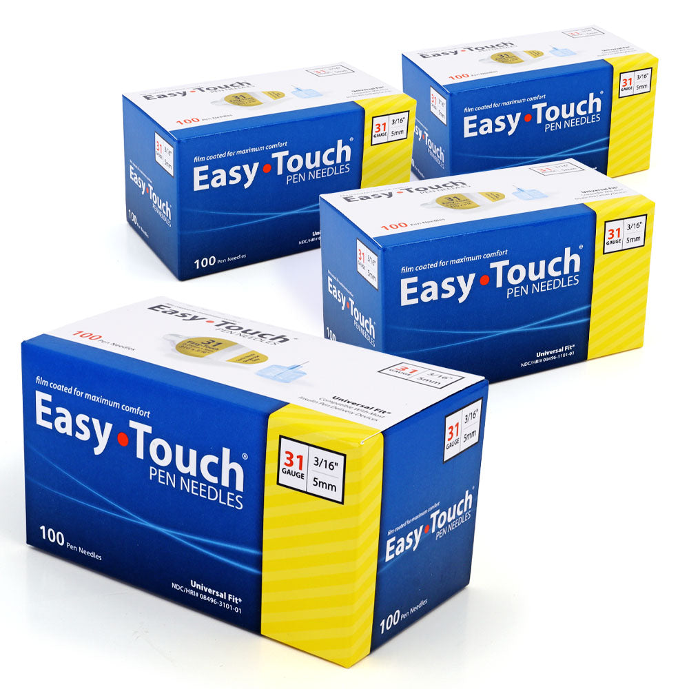 EasyTouch Pen Needles - 31G 5mm 100/BX - Pack of 4 – Diabetic Overstock